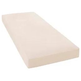 Spannbettlaken Janine "MAKO-FEINJERSEY 5007", beige (sand), B:90-100cm L:200cm, Mako-Jersey, Obermaterial: 100% Baumwolle, Laken, aus 100% Baumwolle, für Matratzen bis 26 cm Höhe