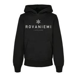 Kapuzenpullover F4NT4STIC "Schneeflocke Winter Lappland", Mädchen, Gr. 158/164, schwarz, Obermaterial: 65% Baumwolle, 35% Polyester, Pullover Hoodie, Weihnachten, Geschenk, Logo