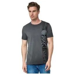 T-Shirt Rusty Neal, Herren, Gr. M, schwarz, 100% Baumwolle, bedruckt, casual, normal, Rundhals, Kurzarm, Shirts, im verwaschenen Look