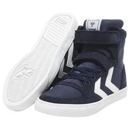 Sneaker Hummel "SLIMMER STADIL HIGH JR", Gr. 27, blau, Textil, Leder, sportlich, Schuhe