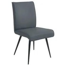 K+w Komfort & Wohnen 4-Fußstuhl K+W KOMFORT & WOHNEN "Giacomo I", blau (aqua, schwarz), B:48cm H:91cm T:60cm, Stühle, 4- Fußstuhl mit umlaufenden 4mm Keder am Rücken und Sitz, Metallfüße