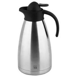 CS SOLINGEN Isolierkanne CS KOCH-SYSTEME "Cottbus", grau (schwarz, edelstahlfarben), 1,5 l, Edelstahl, Kannen, Einhandbedienung
