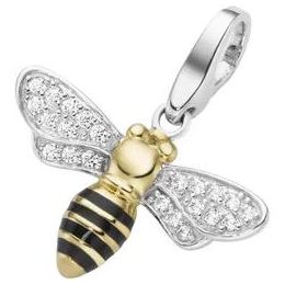 Charm-Einhänger "Biene mit Zirkonia, Silber 925", silber (silber, vergoldet bicolor), Giorgio Martello MILANO, Charms, Damen, Silber 925 (Sterlingsilber)