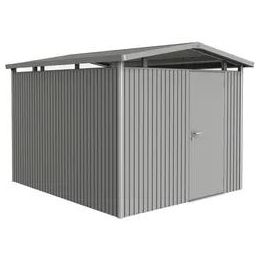 Gerätehaus BioHort "PANORAMA Gr. P5 quarzgrau-metallic mit Standardtür", grau (quarzgrau, metallic), Stahl, Gerätehäuser, aus Metall mit umlaufendem Acrylglas-Lichtband