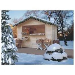 Gartenhaus Karibu "Verkaufshaus 2 naturbelassen", beige (naturbelassen), Holzwerkstoff, Gartenhäuser, aus hochwertiger nordischer Fichte