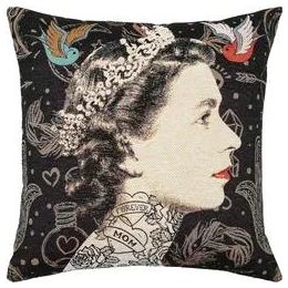 Dekokissen Pad "Legend", schwarz, B:45 L:45, Obermaterial: 50% Baumwolle, 45% Polyester, 5% Polyacryl, Dekokissen_Sitzkissen_Kissenhüllen, Made in Europe