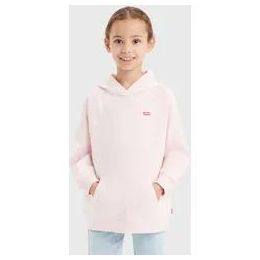 Levi's Hoodie LEVI'S KIDS, Mädchen, Gr. 10 (140), pink (chalkpink), Obermaterial: 60% Baumwolle, 40% Polyester, unifarben, Casual, relaxed fit hüftbedeckend, angesetztes Bündchen, Sweatshirts
