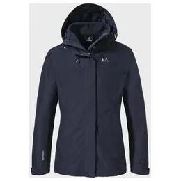 Schöffel Doppeljacke SCHÖFFEL "Hiking 3in1 Jacket Style Okere WMS", Damen, Gr. 40, blau (8820, blau), Aussenjacke Oberstoff : 100% Polyester (Membran: Polyurethan) Futter : 100% Polyester Innenjacke Oberstoff : 100% Polyester Futter Ärmel: 100% Polyester, Sportlich, regular fit, hoch geschlossener Ausschnitt, Jacken