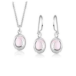 Schmuckset Elli "Quarz Rose 925 Sterling Silber", rosa, Schmuck-Sets, Damen, OneSize,mit Stein, Silber 925 (Sterlingsilber)