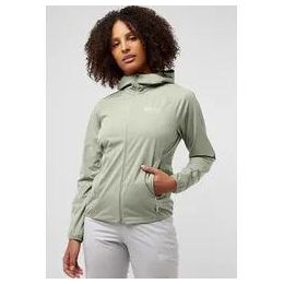 Softshelljacke Jack Wolfskin "PRELIGHT PRO JKT W", Damen, Gr. L (42/44), grün (mint, leaf), Hauptmaterial: 100% Polyester (recycled), Jacken