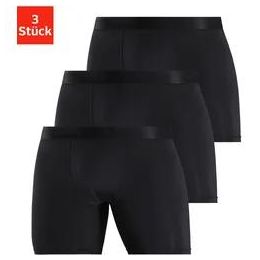 H.I.S. Funktionsboxer H.I.S, Herren, Gr. XL, schwarz, Microfaser, Obermaterial: 92% Polyamid, 8% Elasthan, unifarben, körpernah, Unterhosen, mit langem Bein in pflegeleichter Microfaser-Qualität