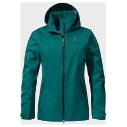 Schöffel Outdoorjacke SCHÖFFEL "2.5L Jacket Aiplspitz L", Damen, Gr. 42, grün (6895, grün), Oberstoff : 100% Polyester, regular fit, hoch geschlossener Ausschnitt, Jacken