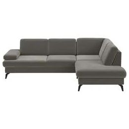 Sit & More Ecksofa SIT & MORE "Morris L-Form, inkl. Sitztiefenverstellung", braun (schlamm), B:262cm H:82cm T:212cm, 100% Polyester, Sofas, wahlweise mit Armteilverstellung, Bettfunktion & Bettkasten