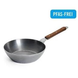 Schmorpfanne Woll "Woll Carbon Steel Hochrandpfanne", silber (silberfarben), B:24cm H:7cm L:48,5cm Ø:24cm, Pfannen, natürlicher Antihafteffekt nach dem Einbrennen