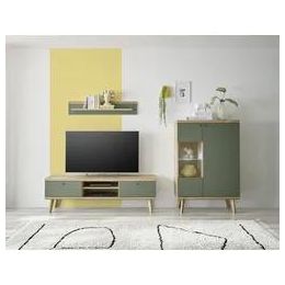 Wohnwand Inosign "MAVAS", braun (eiche dekor), B:260cm H:170cm T:40cm, Kastenmöbel-Sets, in moderner Trendfarbe, Griffe aus Metall (Schwarz), Breite 260 cm