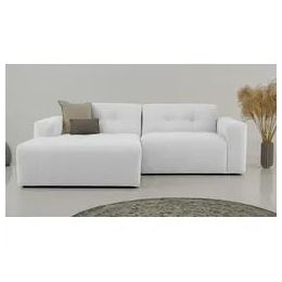 Ecksofa Inosign "Tapley", beige (sand), B:221cm H:73cm T:154cm, 100% polyester, Sofas, Breite 221 cm, L-Form, Struktur fein, mit Knopfsteppung, bodentief