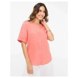 Kurzarmbluse Brax "Style VERI", Damen, Gr. 34, orange (rot), 100% Leinen, Blusen