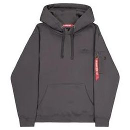 Hoodie Alpha Industries "Backprint Hoodie ", Herren, Gr. M, grau (vintage grau), Obermaterial: 80% Baumwolle, 20% Polyester, regular fit, Sweatshirts