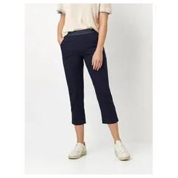 3/4-Hose Toni "Sue", Damen, Gr. 42, N-Gr, blau (navy), Web, Obermaterial: 77% Baumwolle, 20% Polyamid, 3% Elasthan, unifarben, 3/4-Länge, Hosen Schlupfhose, mit gestreiftem Bund