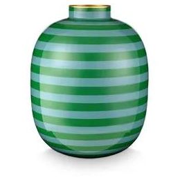 Dekovase PIP Studio "Vase", grün (grün, weiß), B:25cm H:31cm T:25cm Ø:25cm, Metall, Vasen