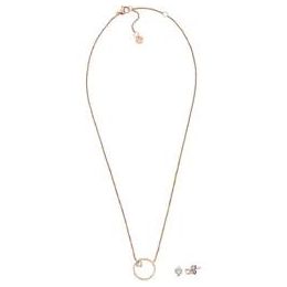 Ohrring und Ketten Set Skagen "Mulitpack Schmuck Geschenk Edelstahl X BUP GLITZ HEART HERZ", rosa (edelstahlfarben, roségoldfarben, kristallweiß, kristallweiß), Schmuck-Sets, Damen, Edelstahl, mit Zirkonia (synth.) oder Glasstein
