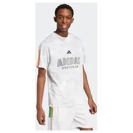 T-Shirt Adidas SPORTSWEAR "M TIRO NP TEE", Herren, Gr. XXL, weiß, vivid rot, multicolor, Obermaterial: 100% Polyester, Rundhals, Shirts