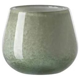 Tischvase Fink "MARLY", grün (hellgrün), H:9,5cm Ø:11cm, Glas, Vasen, Dekovase, Blumenvase, Windlicht, Vase aus Glas
