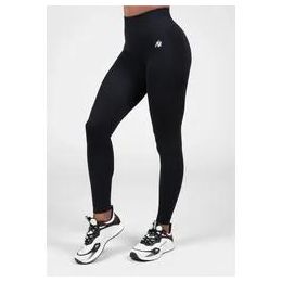 Sporthose GORILLA WEAR, Herren, Gr. M, US-Größen, schwarz, 92% Nylon, 8% Elasthan, bedruckt, unifarben, Sportlich, lang, Hosen, mit hohem Bund und Scrunch-Detail