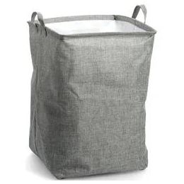 Wäschesack zeller PRESENT, grau, B:35cm H:53cm T:35cm, Polyester, Wäschesammler, 2 praktische Griffe