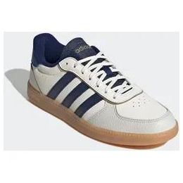 Sneaker Adidas SPORTSWEAR "BREAKNET SLEEK", Gr. 41, weiß (core weiß, dunkelblau, royal blau), Leder, Synthetik, Sportlich, Schuhe, Topseller