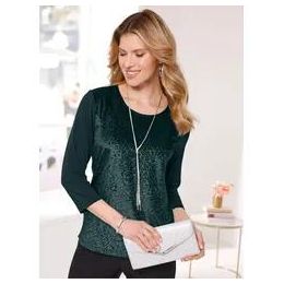 3/4-Arm-Shirt Classic Basics "3/4-Arm-Shirt", Damen, Gr. 42, blau (petrol), 95% Viskose, 5% Elasthan, Vorderteil:100% Polyester, unifarben, Rundhals, Shirts