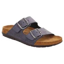 Pantolette Rohde "Rodigo-D", Damen, Gr. 36, blau (ocean), Leder, Schuhe, Sommerschuh, Schlappen, Hausschuh mit Schnallenverschlüsse
