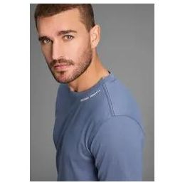 Rundhalsshirt DELMAO, Herren, Gr. 4XL (68/70), blau (jeansblau), Single Jersey, Obermaterial: 100% Baumwolle, bedruckt, slim fit, Rundhals, Shirts, schmal geschnitten, mit Print, aus 100% Baumwolle