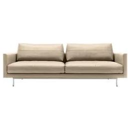 3,5-Sitzer "CR.414, Designsofa, edles Sofa, Loungesofa, Ledersofa, klares Design", beige, B:220cm H:91cm T:106cm, CREATION BY ROLF BENZ, Sofas, aus Leder oder Chenille, erstklassiger Sitzkomfort, legere Polsterung
