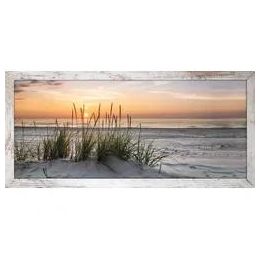 Bild mit Rahmen BÖNNINGHOFF "Strand, Sonnenuntergang", braun (farbe bild(er): vintage), B:49cm H:23cm T:2cm, MDF, Papier, Bilder