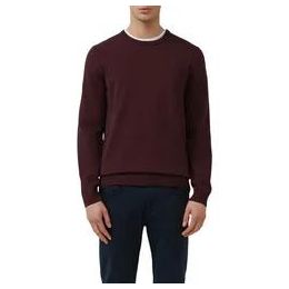 Strickpullover s.Oliver, Herren, Gr. XXL, rot (dk bordeaux), Feinstrick, Obermaterial: 100% Baumwolle, bestickt, meliert, unifarben, casual, regular fit hüftbedeckend, Rundhals, Flachstrickbündchen, Pullover, mit Logostickerei