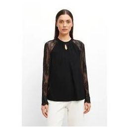 Véro Moda Spitzenshirt VERO MODA "VMMILLA LS LACE TOP GA JRS NOOS", Damen, Gr. M, schwarz, Jersey, Obermaterial: 95% Polyester, 5% Elasthan, unifarben, modisch, normal, Rundhals, Langarm, Shirts