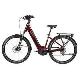 E-Bike SAXONETTE "SAXONETTE Trekkingrad Deluxe SUV easy (Wave)" Gr. 45, schwarz (burgundy, schwarz), Elektrofahrräder, 45cm, 27,5 Zoll (69,85cm), (mit integr. Akku), Elektrofahrrad für Damen u. Herren