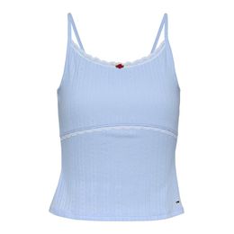 Tommy Jeans Top Damen Größe L hellblau / weiß