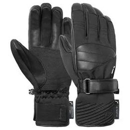Skihandschuhe Reusch "Modus R-TEX XT", Damen, Gr. 10, silber (schwarz, silberfarben), 60% Polyester, 20% Polyurethan, 10% Polyamid, 7% Ziegenleder, 3% Elasthan, unifarben, Handschuhe, mit wasserdichter, atmungsaktiver Funktion