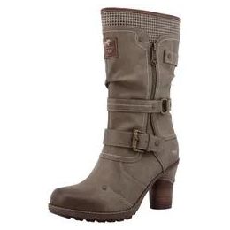 Winterstiefel Mustang SHOES "Palma", Damen, Gr. 39, Normalschaft, taupe, Lederimitat, Textil, used, Schuhe, Kurzstiefel, Winterstiefel mit wärmendem Textifutter