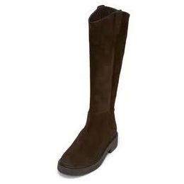Marc O'Polo Stiefel MARC O'POLO "aus hochwertigem Velours-Rindleder", Damen, Gr. 40, braun (schwarz earth), Obermaterial: 100% Leder (Rind), unifarben, Schuhe