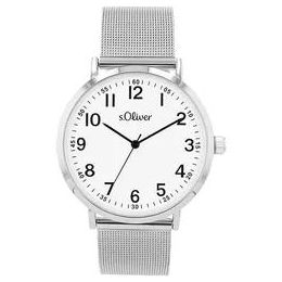 Quarzuhr s.Oliver, silberfarben, Armbanduhren, Herren, Armbanduhr, Herrenuhr, Edelstahlarmband, analog