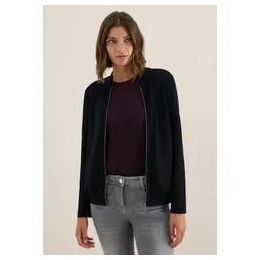Cardigan Cecil, Damen, Gr. XL (44), urban dunkelblau, Stoff, 60% Viskose, 40% Polyester, unifarben, casual, normal normal, hoch geschlossener Ausschnitt, Langarm abgesteppt, Strickjacken, mit Stehkragen