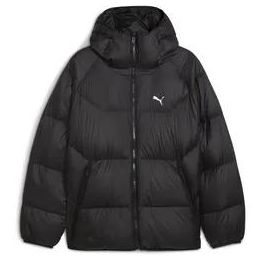 Daunenjacke Puma "Daunen-Pufferjacke mit Kapuze Herren", Herren, Gr. M, schwarz, Obermaterial: 100% Polyester; Futter: 100% Polyester; Füllung: 10% Federn, 90% Entendaunen; Kapuzenfüllung: 100% Polyester; Seitentasche – Unten: 100% Polyester, Jacken