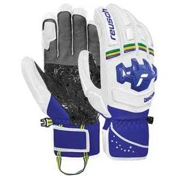 Skihandschuhe Reusch "Worldcup Warrior SC", Damen, Gr. 9, wei&szlig;, mehrfarbig, 75% Polyester, 15% Ziegenleder, 5% Polyamid, 5% Polyurethan, mehrfarbig, Handschuhe, mit winddichter, atmungsaktiver Funktion