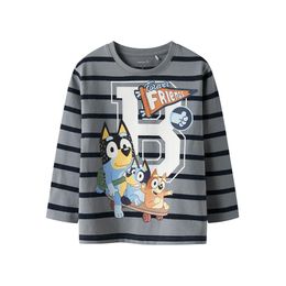 name it Shirt 'NMMSULLI BLUEY' Jungen Gr&ouml;&szlig;e 122/128 navy / rauchblau / cognac / wei&szlig;