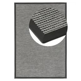 Teppich Dekowe "Basic S2 Stripes", grau (schiefer), B:80cm H:10mm L:250cm, Kunstfaser, Teppiche, meliert, Sisaloptik, mit Bordüre, In- und Outdoor geeignet