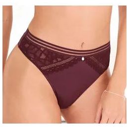 String s.Oliver "Milene", Damen, Gr. 44/46, lila (cassis), Microtouch, Obermaterial: 88% Polyamid, 12% Elasthan, Unterhosen, mit graphischen, dezent transparenten Spitzeneinsätzen