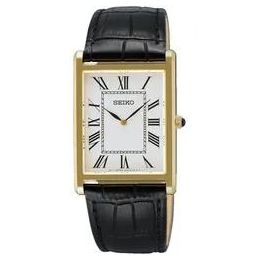 Quarzuhr Seiko, schwarz,weiß, Armbanduhren, Herren, Armbanduhr, Herrenuhr, Lederarmband, analog, Saphirglas